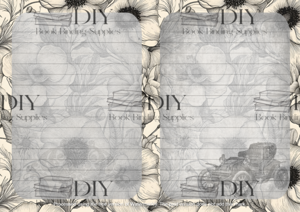 Blooms In Grey – Journal Paper | Diy Book Binding Supplies