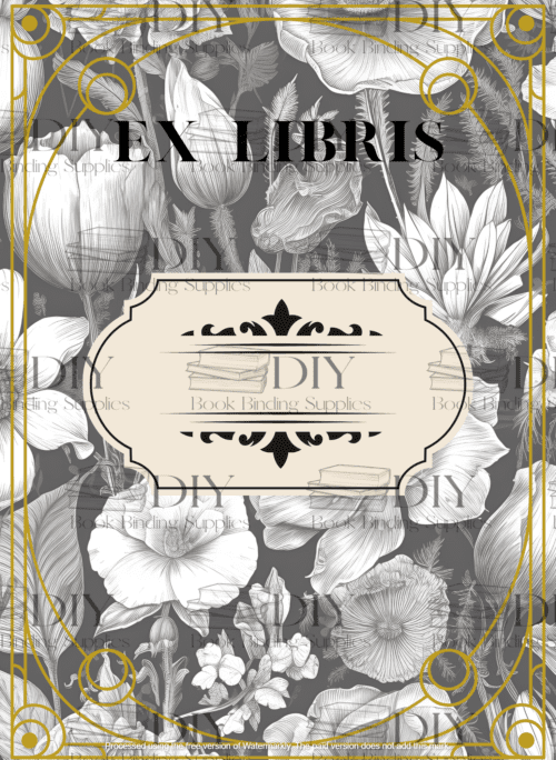 Blooms in Grey – Book Plates | Diy Book Binding Supplies
