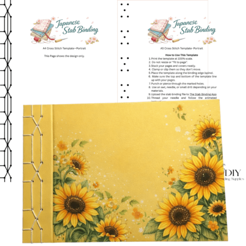 The Cross Stitch Stab Binding Sewing Template | Diy Book Binding Supplies